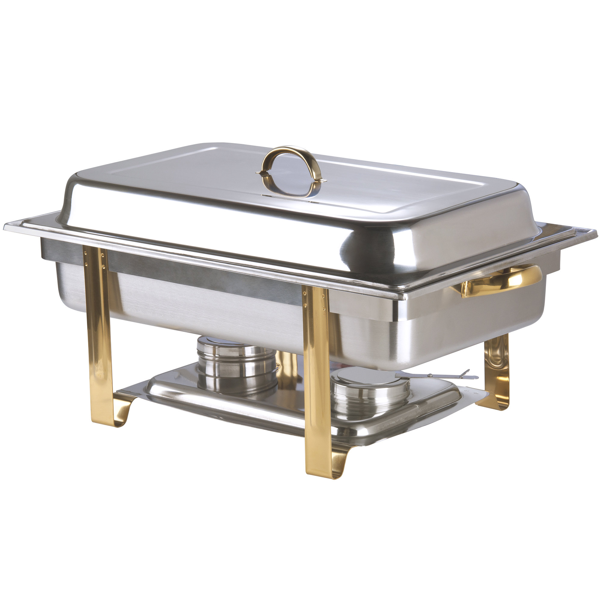 Deluxe 8 Qt. Full Size Gold Accent Chafer - Komplete Event Rentals