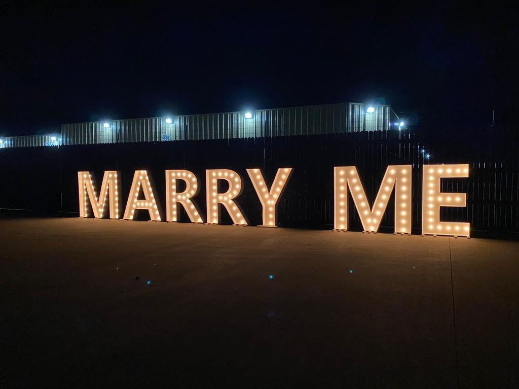 MARRY ME Marquee Letters - Komplete Event Rentals