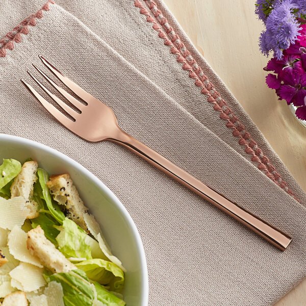 Acopa Phoenix Rose Gold Stainless Steel Forged Salad Fork (Sets of 25 ...